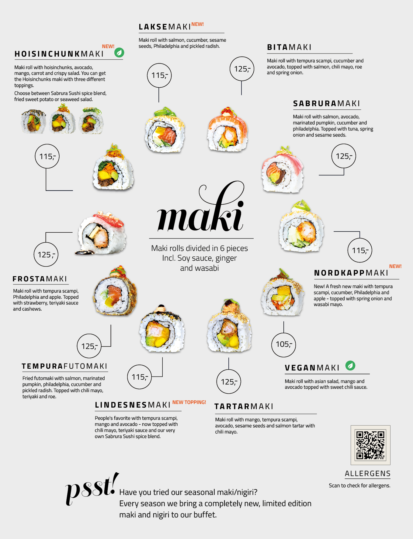 Sabrura menu | Sabrura Sticks & Sushi